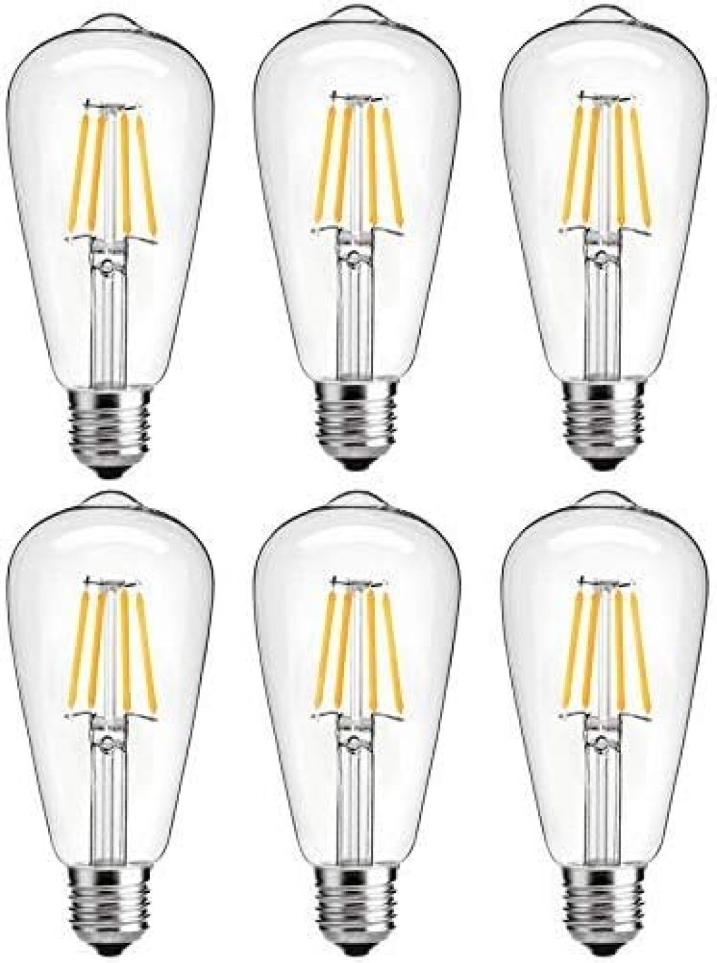 Dimmable LED Edison Bulb 10W 2700K Warm White, LED Filament Bulb, 900LM ...