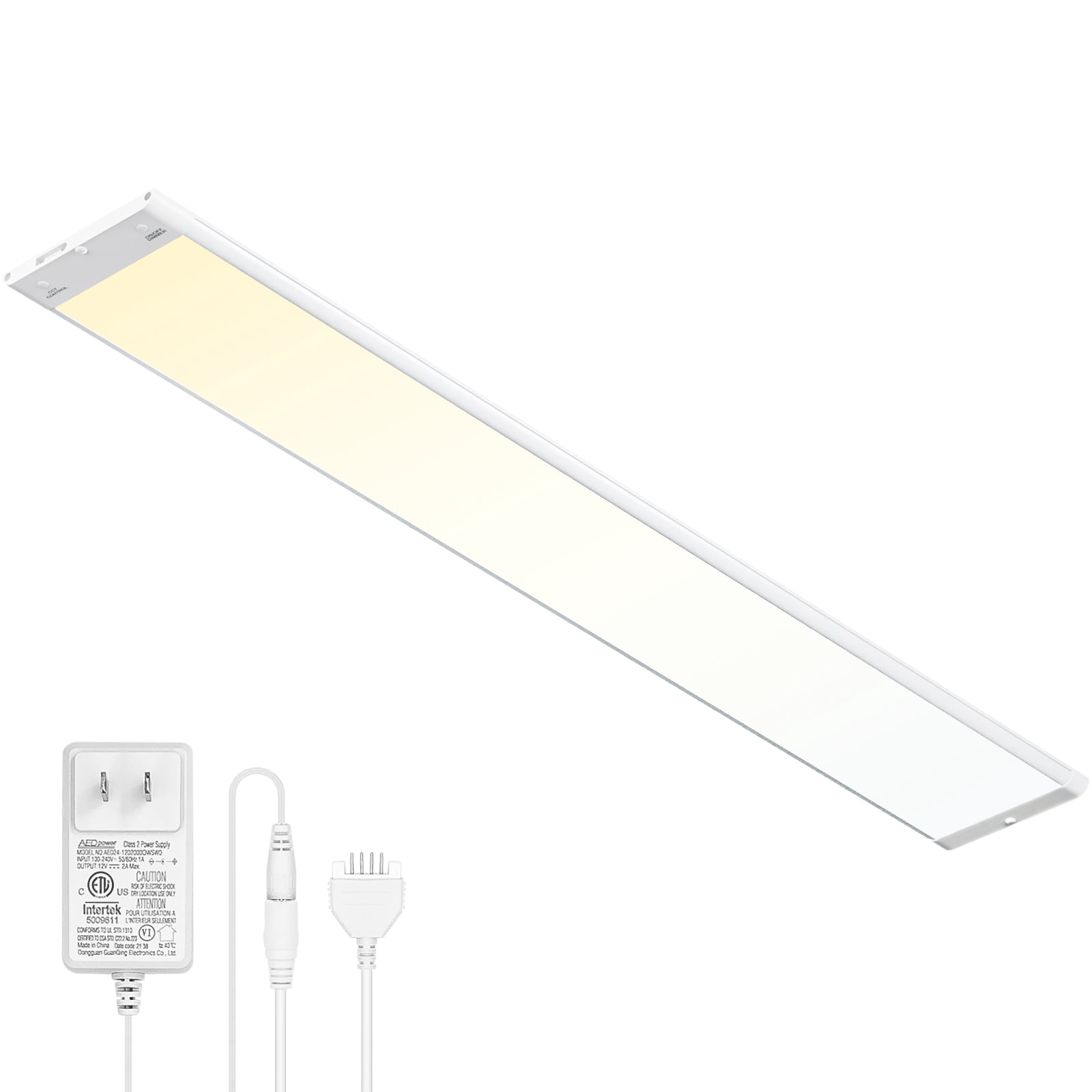 Dimmable LED Kitchen Under Cabinet Light, 24 inch, Plug in Linkable ...