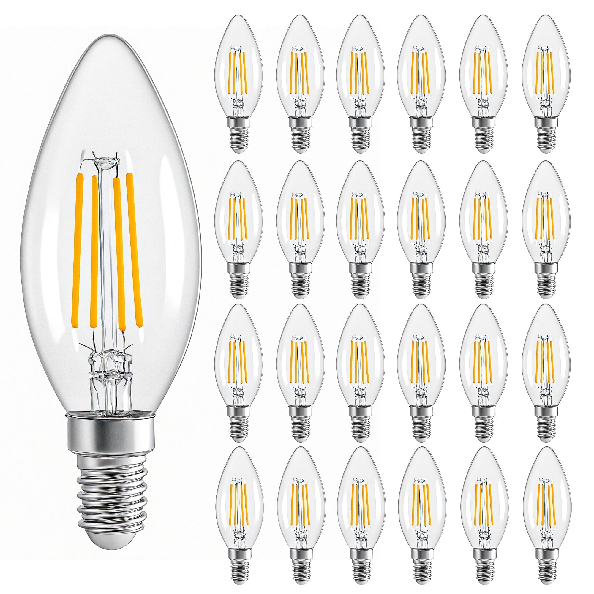Dimmable LED Light Bulbs, 4W Energy-Saving Edison Bulbs, 2700K Warm ...