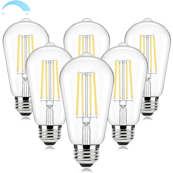 Dimmable LED Light Bulbs 60W Equivt, 4000K Cool White Edison Light Bulb ...