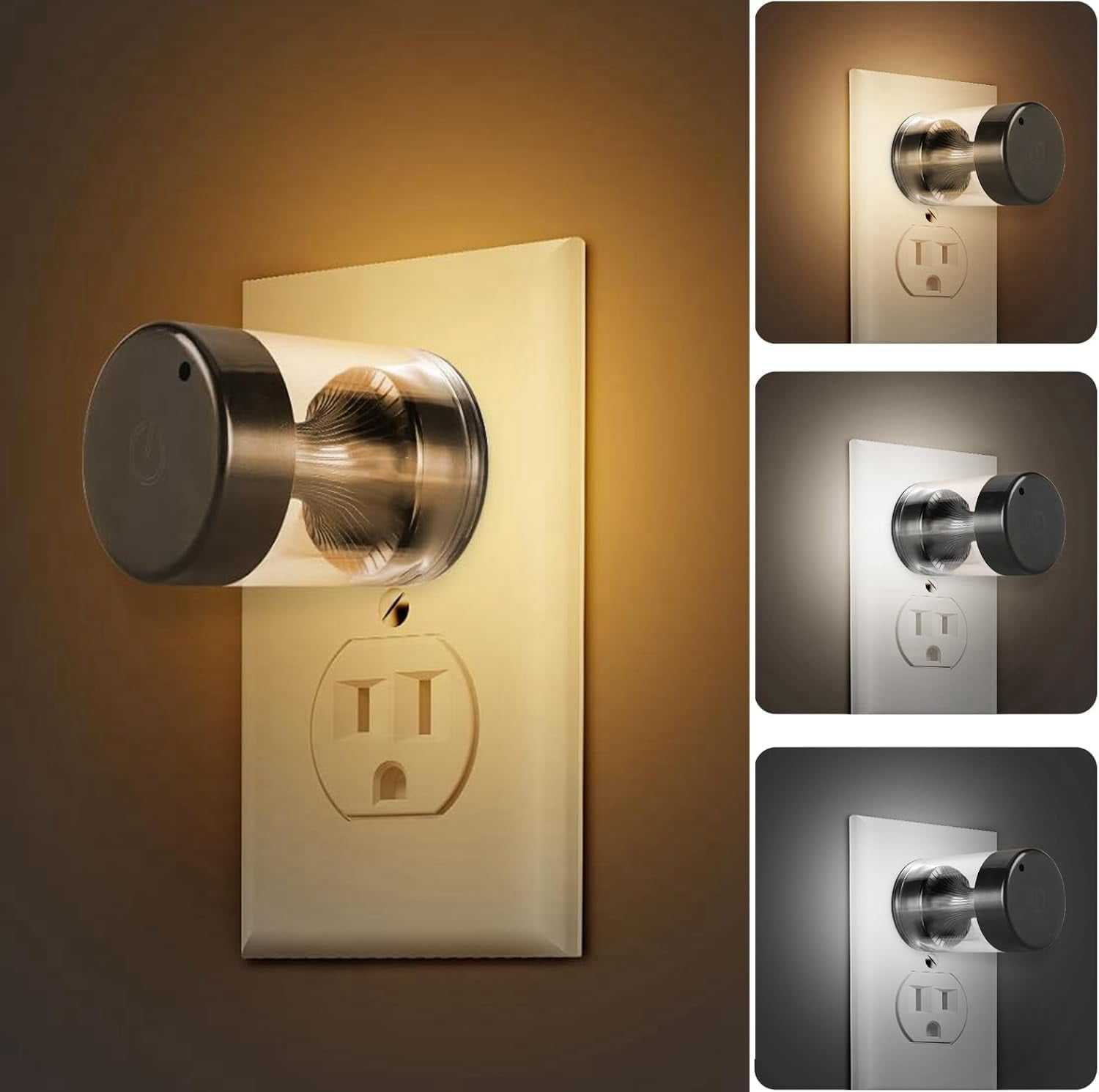 Dimmable LED Night Light Plug into Wall,Touch 3000K-4000K-5000K ...