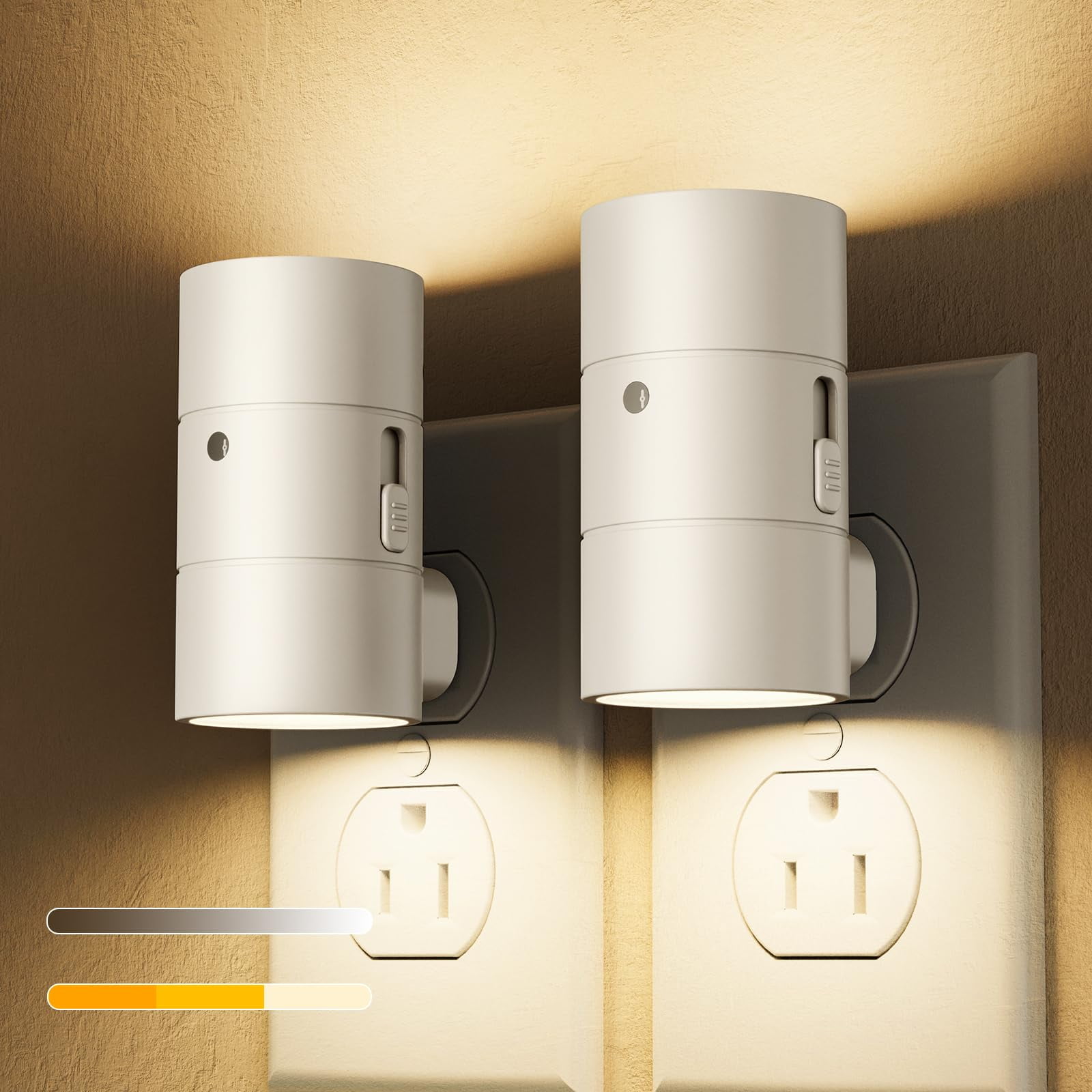 A Dimmable LED Night Lights with Dusk to Dawn Sensor, 0-100LM ...