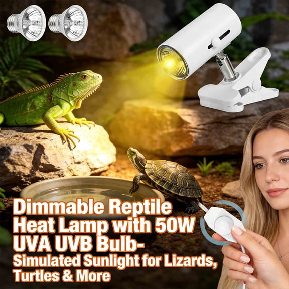 Reptile Heat Lamp 50W G9 Halogen Heat Bulb & Dome Reptile Light Fixture ...
