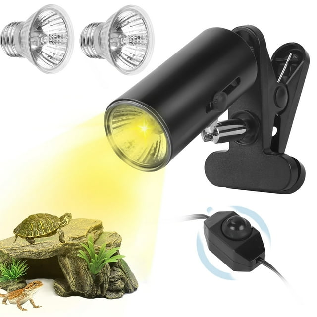Dimmable Reptile Heat Lamp with 50W UVA UVB Light Bulb,Rotatable Turtle Basking Spot Light ...