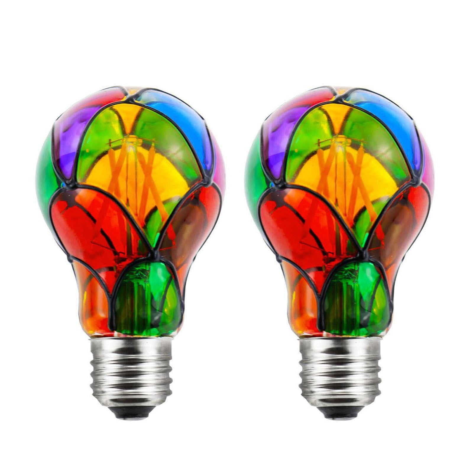 Dimmable Stained Glass LED Light Bulb Led Color Bulb, E26 Base 4 Watts ...