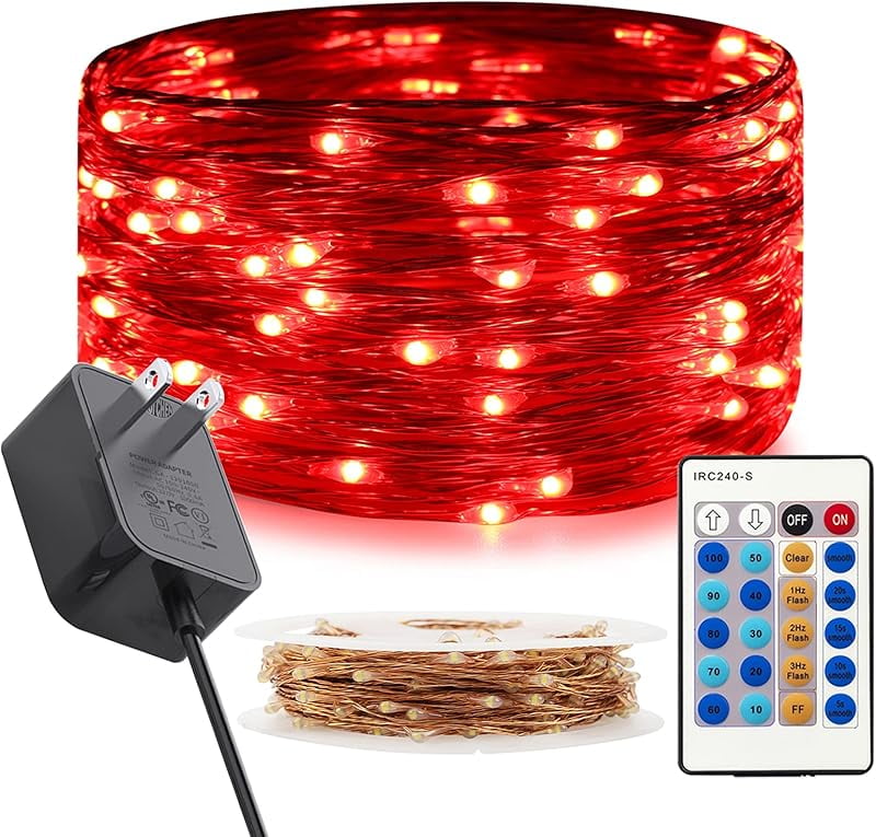 Dimmable String Lights Plug in 66 Ft 200 LED Copper Wire Fairy Lights ...