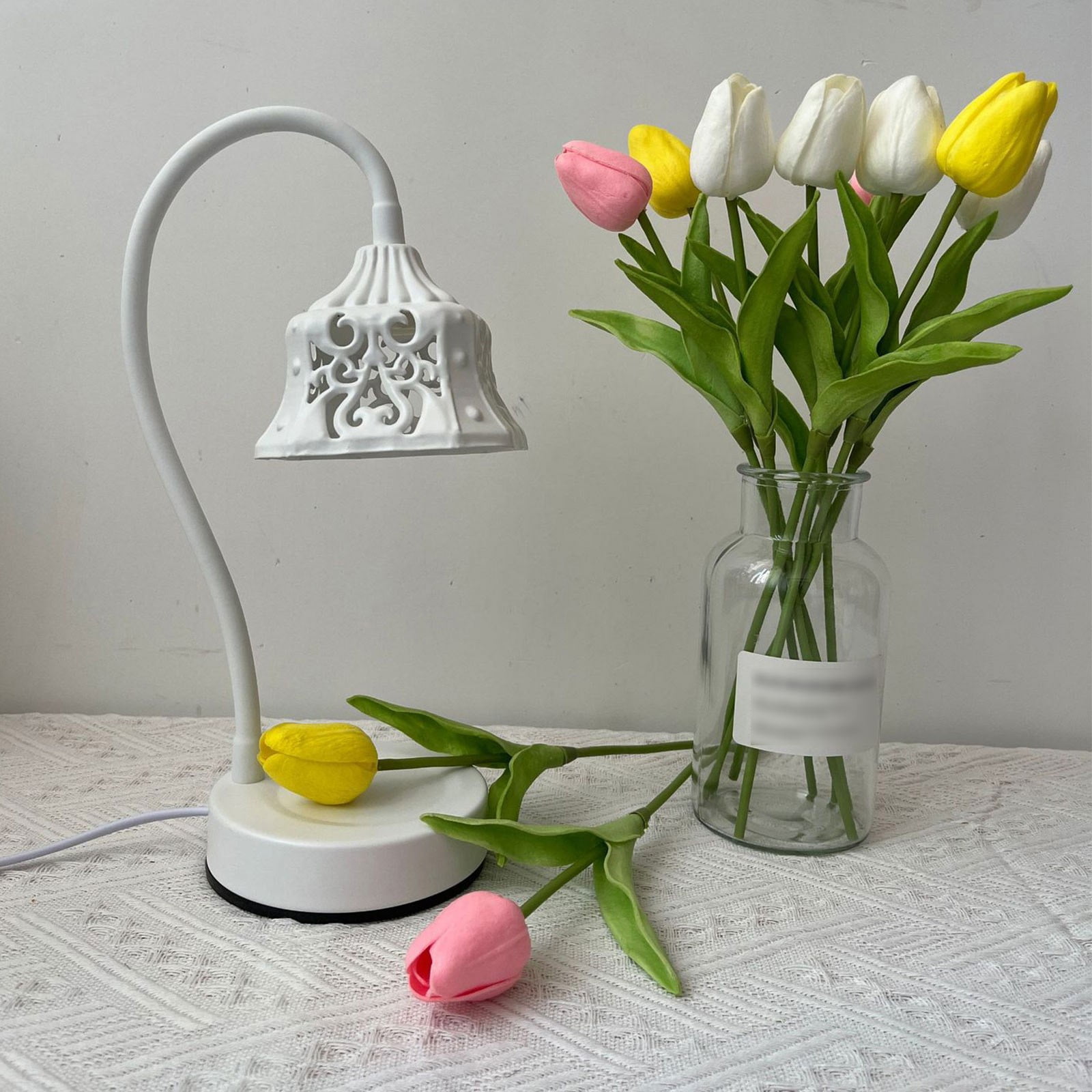 Dimmable Vintage Style Metal Candle Wax Melter Lamp, Scented Wax Warmer ...