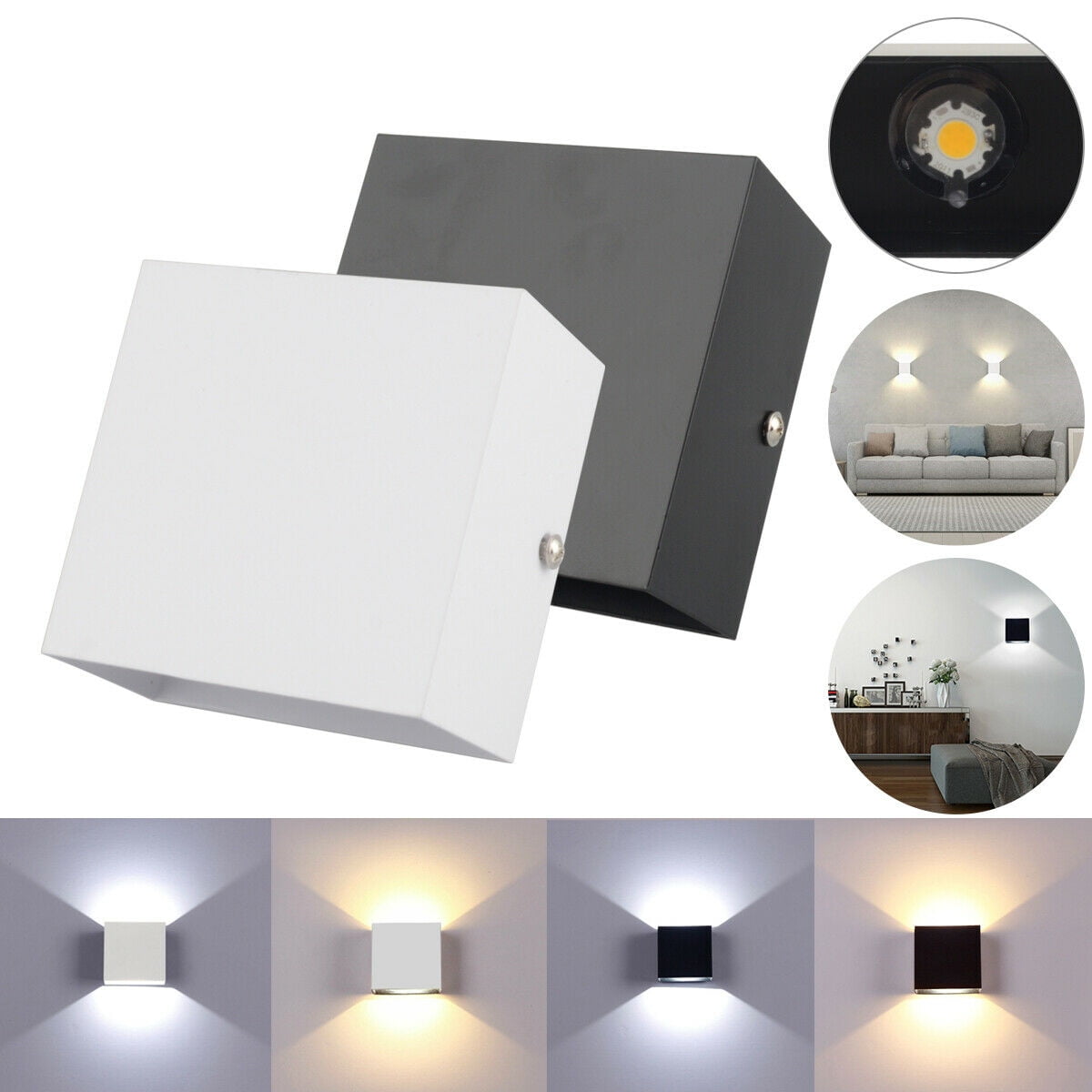 Dimmable Wall Sconces Modern LED Wall Lamp 12W Indoor Wall Sconce Up ...