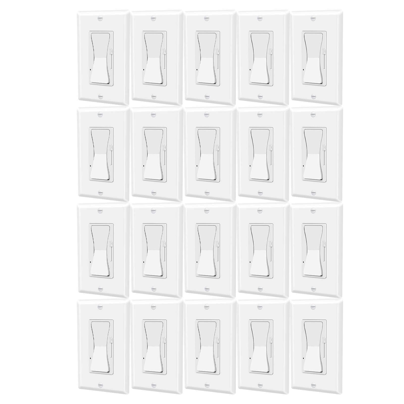 Dimmer Light Switch Decora,Nineleaf 20Pack Curved 3-Way Dimmer Switch ...
