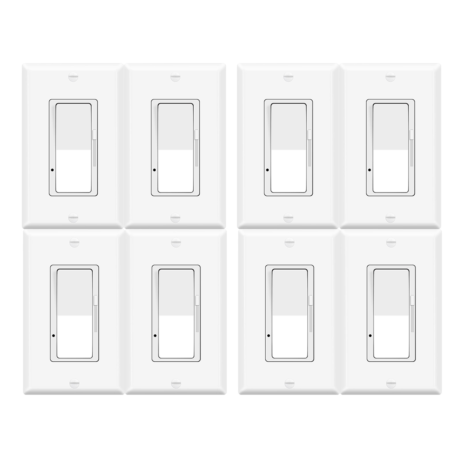 Dimmer Light Switch,Greencycle 8PK Single Pole/3 Way Dimmer Switch for ...