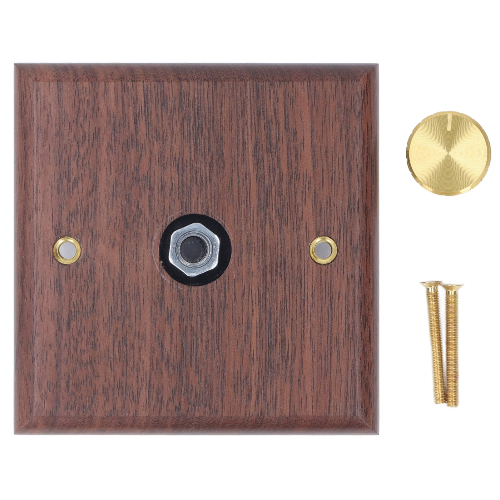 Dimmer Switch with Brass Knob Black Walnut Wood Rotary Dimming Switch ...
