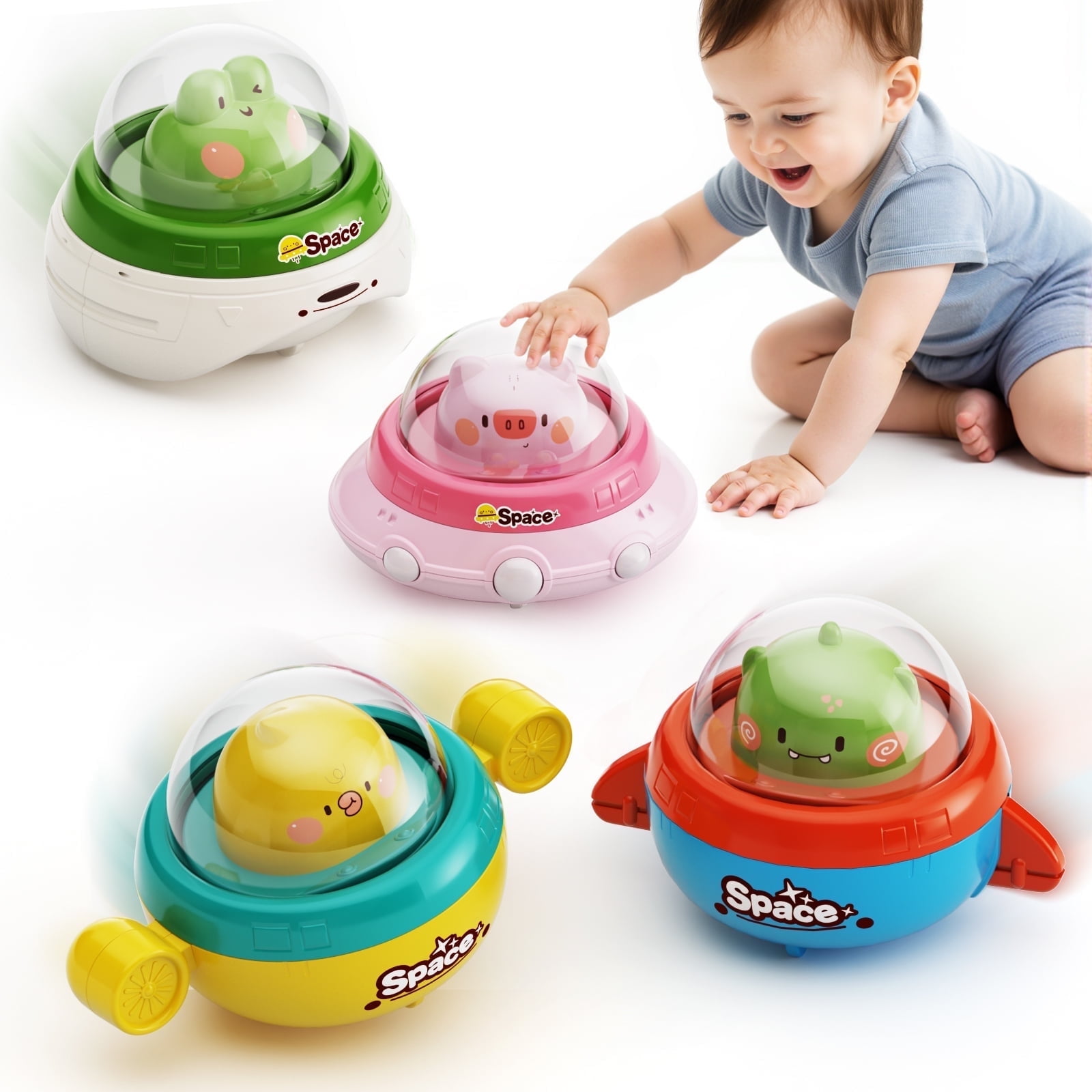 Dimoarch 4PCS Push Cars for Toddlers 1-3, Press and Go Car Toys Set ...