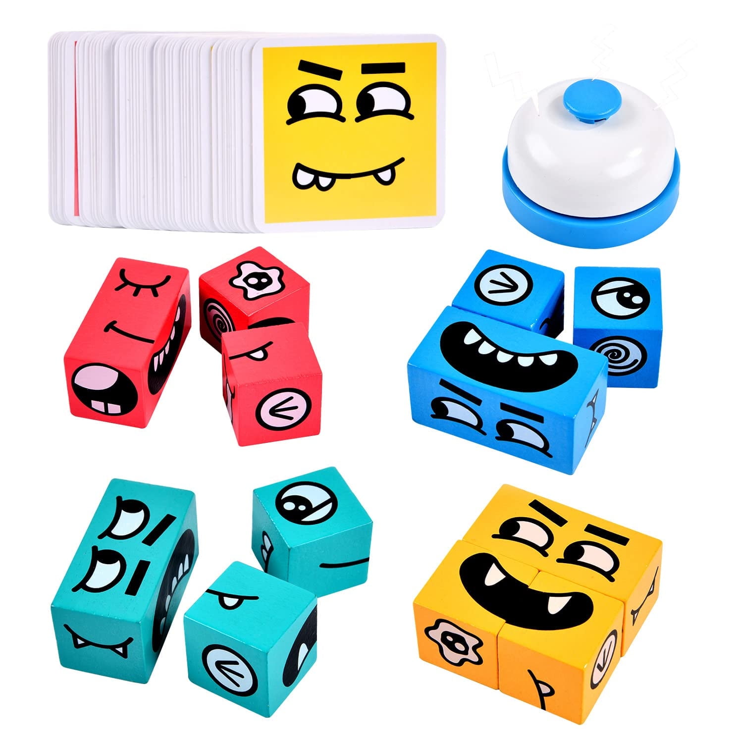 Dimoarch Wooden Face Changing Magic Cube Game, Expression Puzzle ...