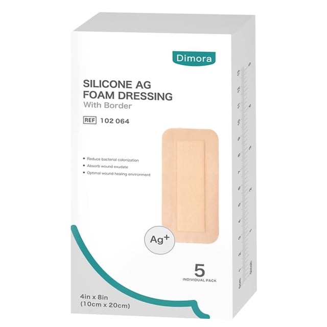 "Dimora Sterile Silicone Foam Dressing, Non-Stick, Waterproof Bandage ...