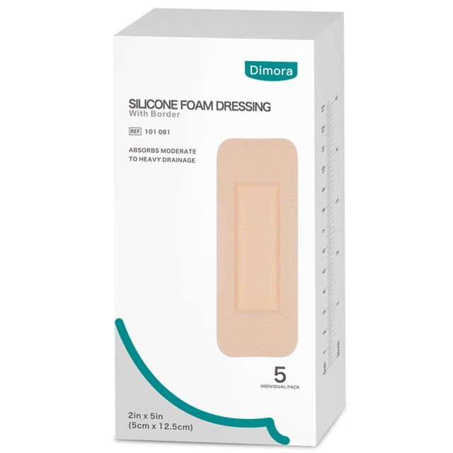 Dimora Silicone Foam Dressing with Border Adhesive Waterproof Wound ...
