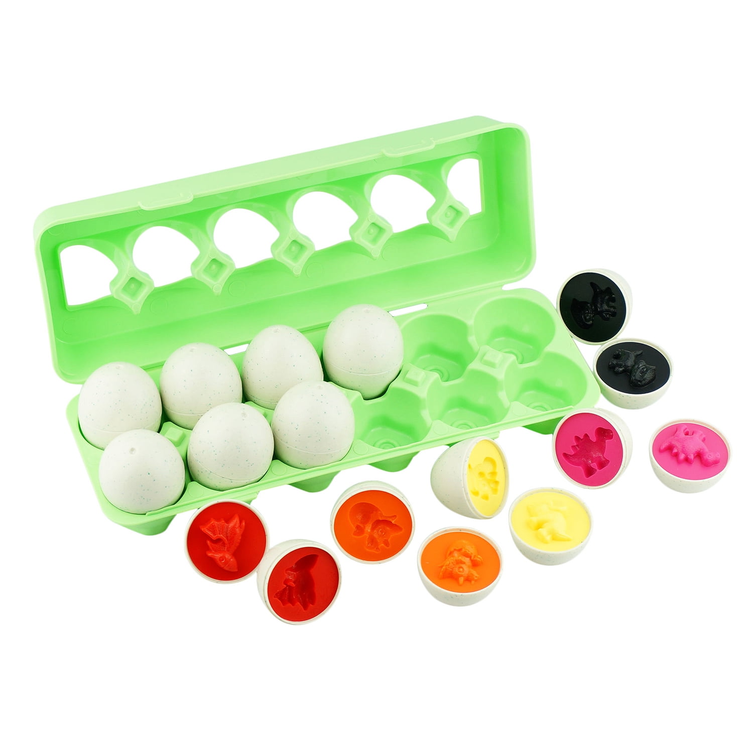 Dimple 12 Match and Play Dinosaur Matching Egg Easter Toy with Holder ...