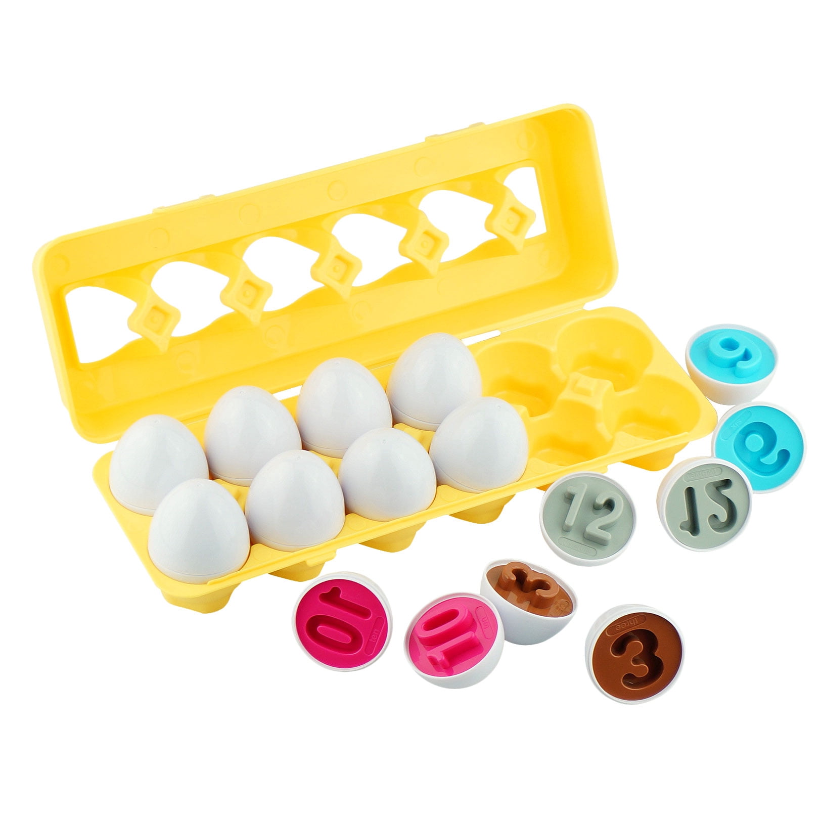 Dimple 12 Match and Play Numbers Egg Easter Toy with Holder - Toddler ...