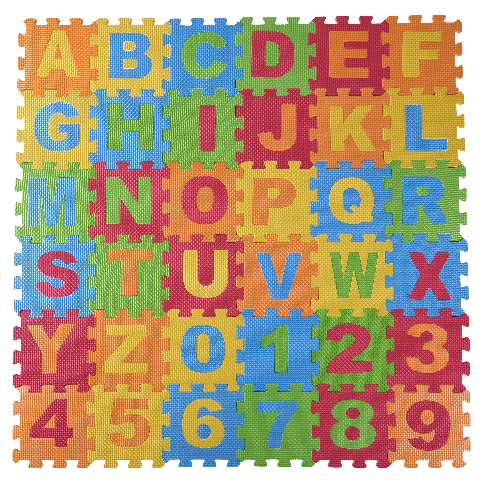 Dimple Baby Foam Play Mat, 36-Piece, 6.25x6.25 Inches, Alphabet and ...