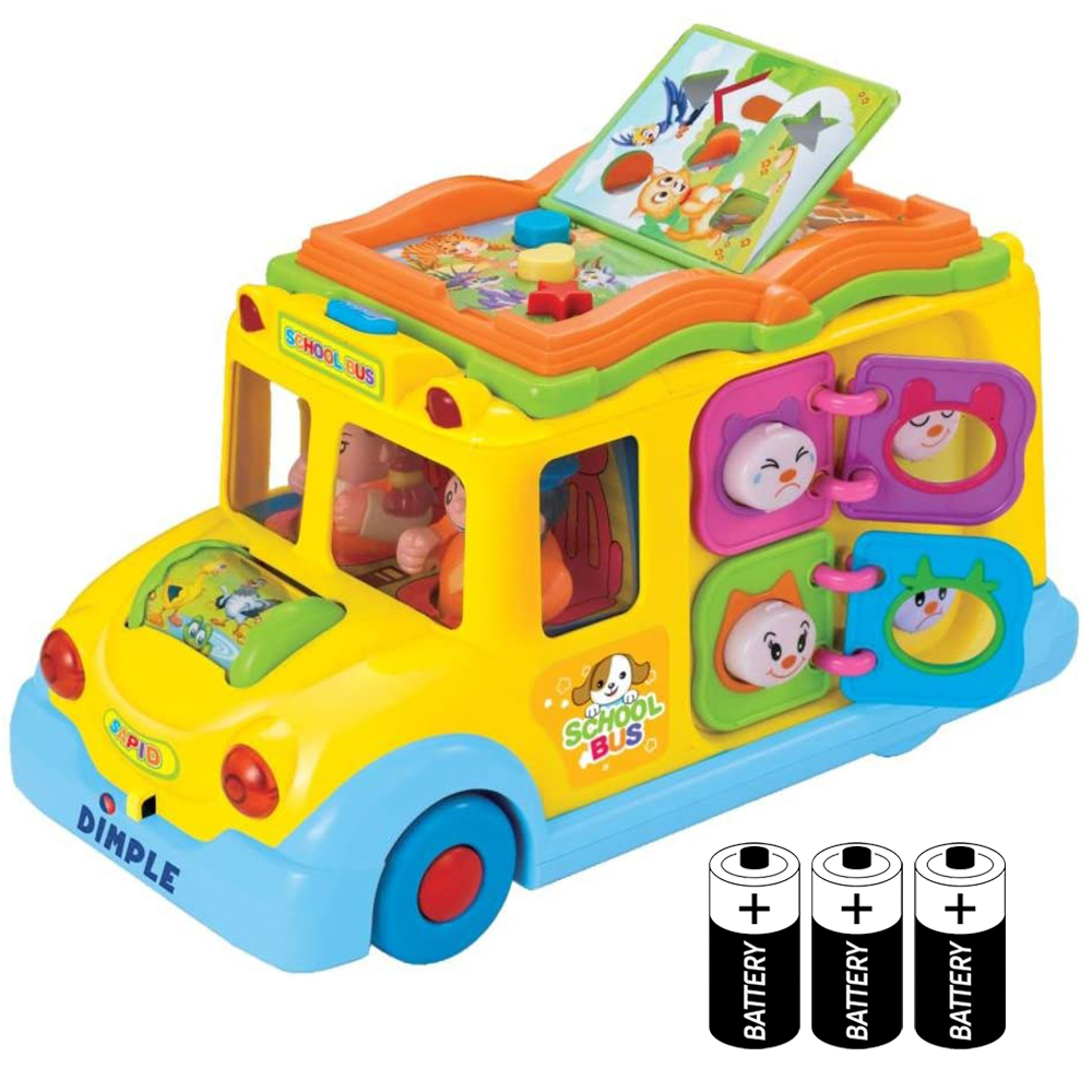 Dimple Educational Interactive School Bus Toy with Tons of Flashing ...