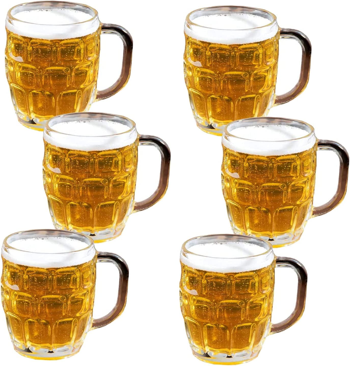 Dimple Stein European Stein Style Beer Glass Mug With Handle -16 oz (6 ...