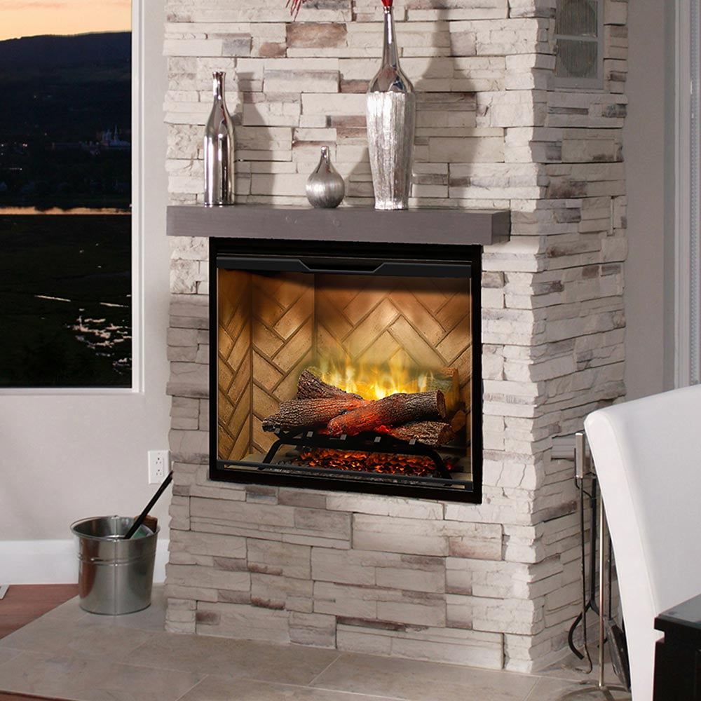 Dimplex 30 in. Revillusion Herringbone Brick Built-in Electric Firebox ...