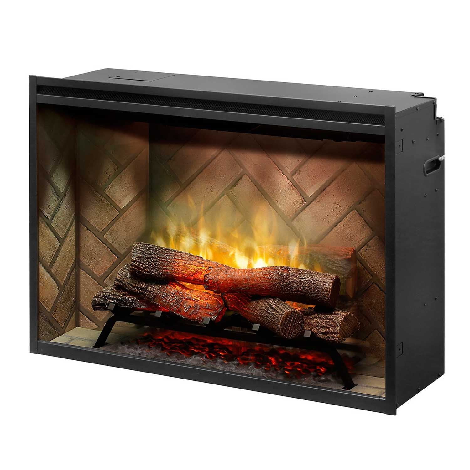 Dimplex Revillusion 36'' Built-in Electric Fireplace, Herringbone Brick ...