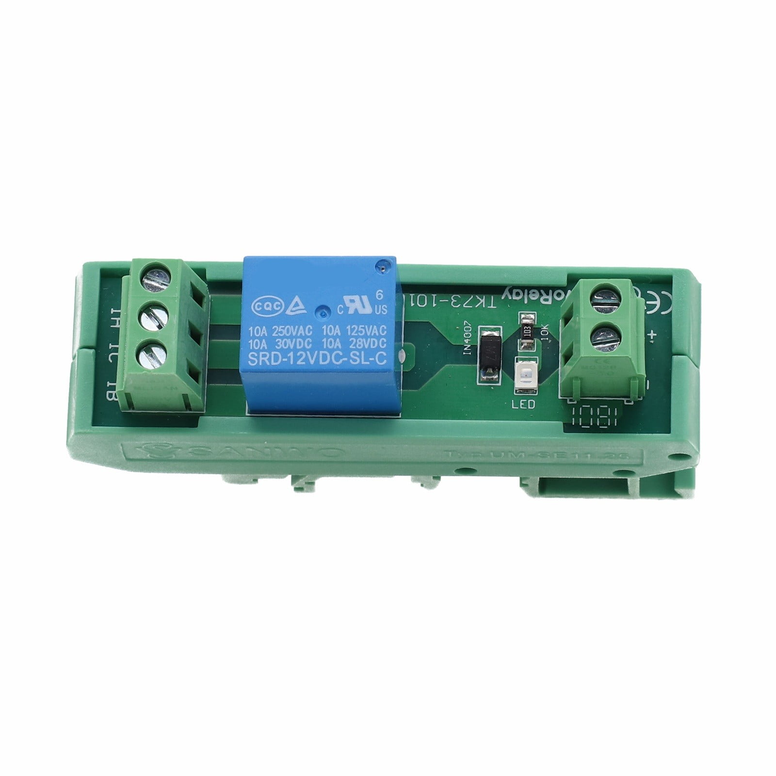 Din Rail 1 Channel Relay Board 5/12/24V Relay + Interface Electromagnetic Relay Dc12V YIWEI ...