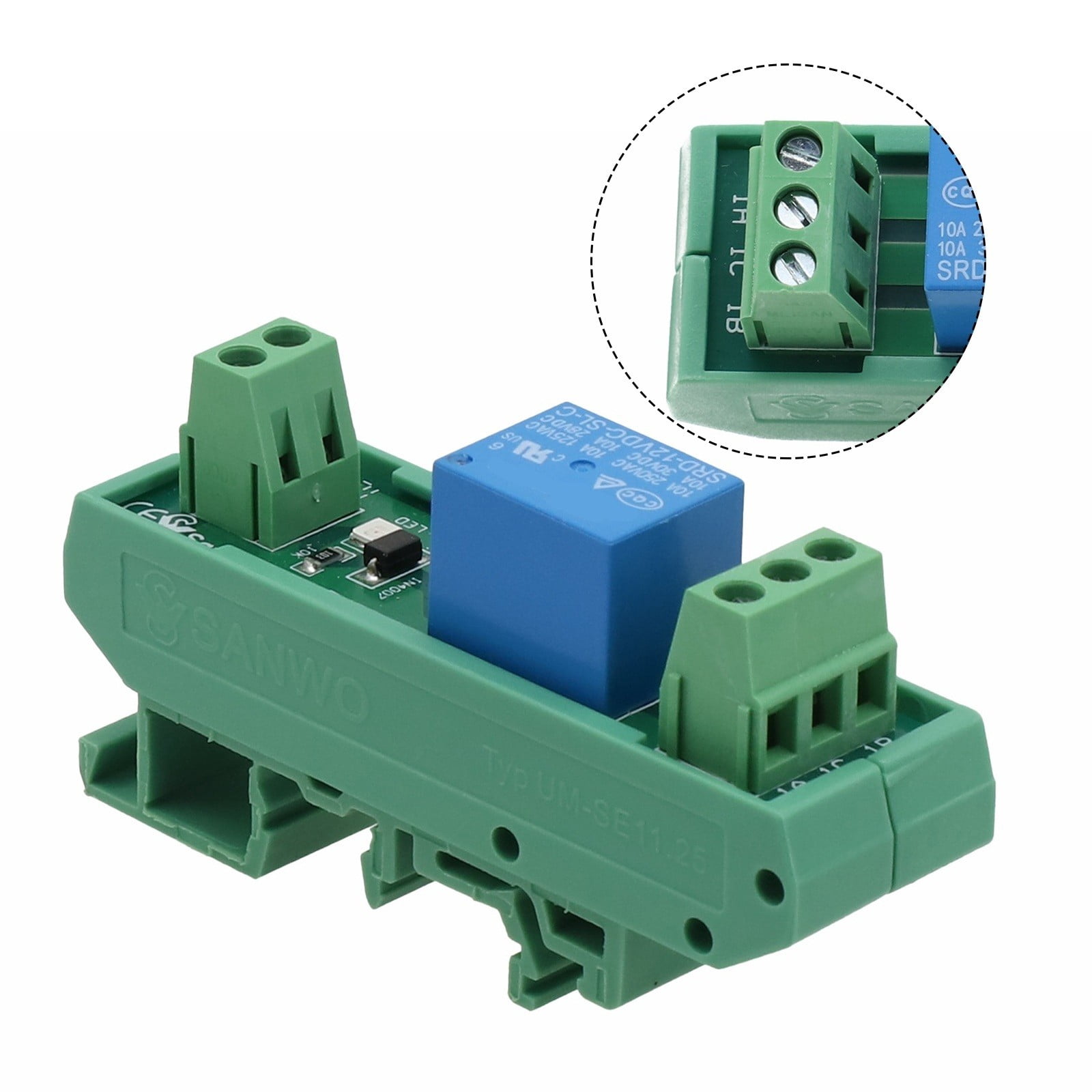 Din Rail 1 Channel Relay Board 5V 12V 24V Relay Module With Interface ...