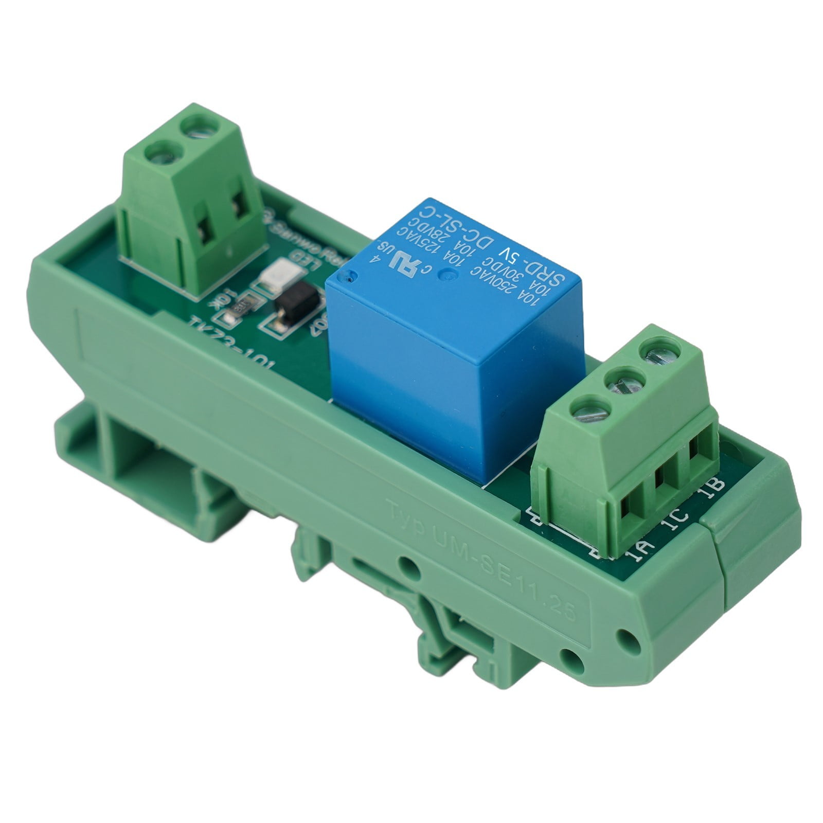 Din Rail 1 Channel Relay Board 5V 12V 24V Relay Module With Interface ...