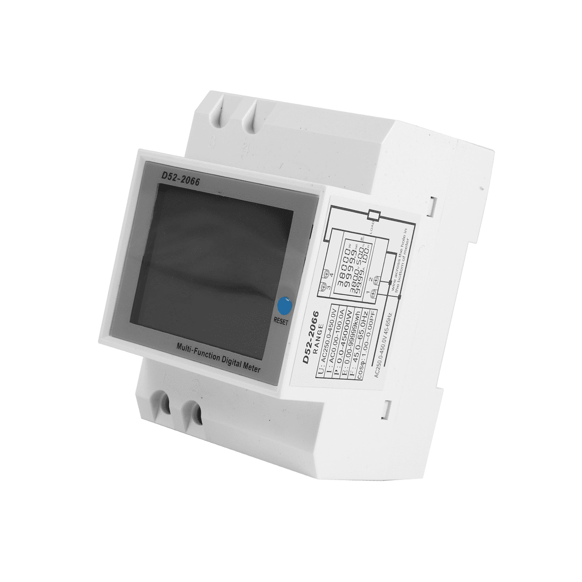 Din Rail AC Monitor 6IN1 250-450V 100A Voltage Current Power Factor ...