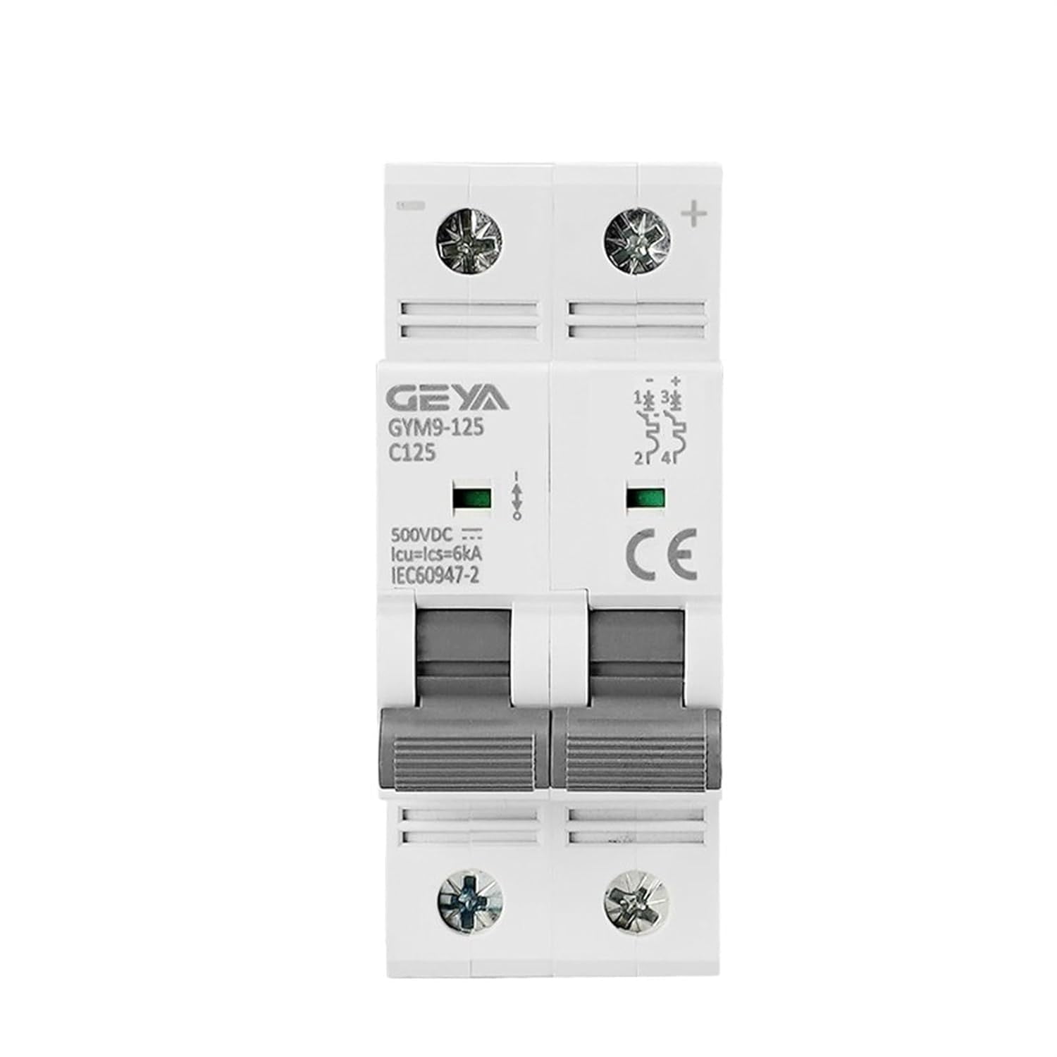 Din Rail DC MCB 6KA 2P 500VDC Mini Circuit Breaker DC 80A 100A 125A MCB for Solar PV System ...