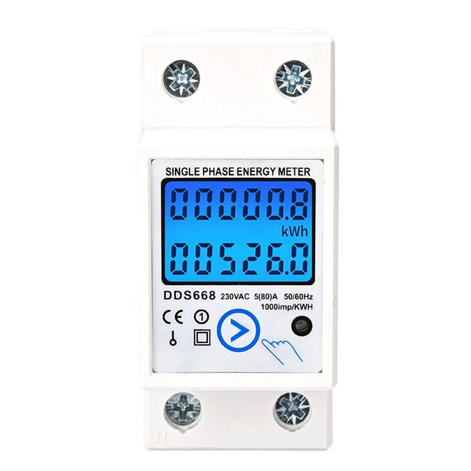Din Rail Digital Single Phase Reset Zero Energy Meter KWh AC220V ...