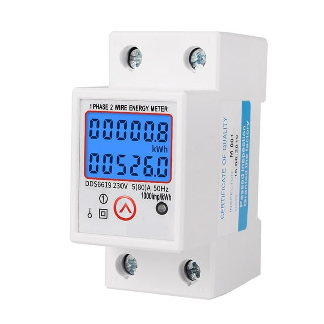 Din Rail Digital Single Phase Reset Zero Energy Meter KWh Voltage Current Power Consumption ...