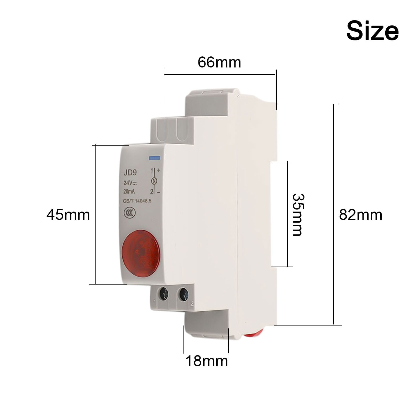 Din Rail Mount LED Signal Lamp Series AC/DC 24V Indication Pilot Lights ...