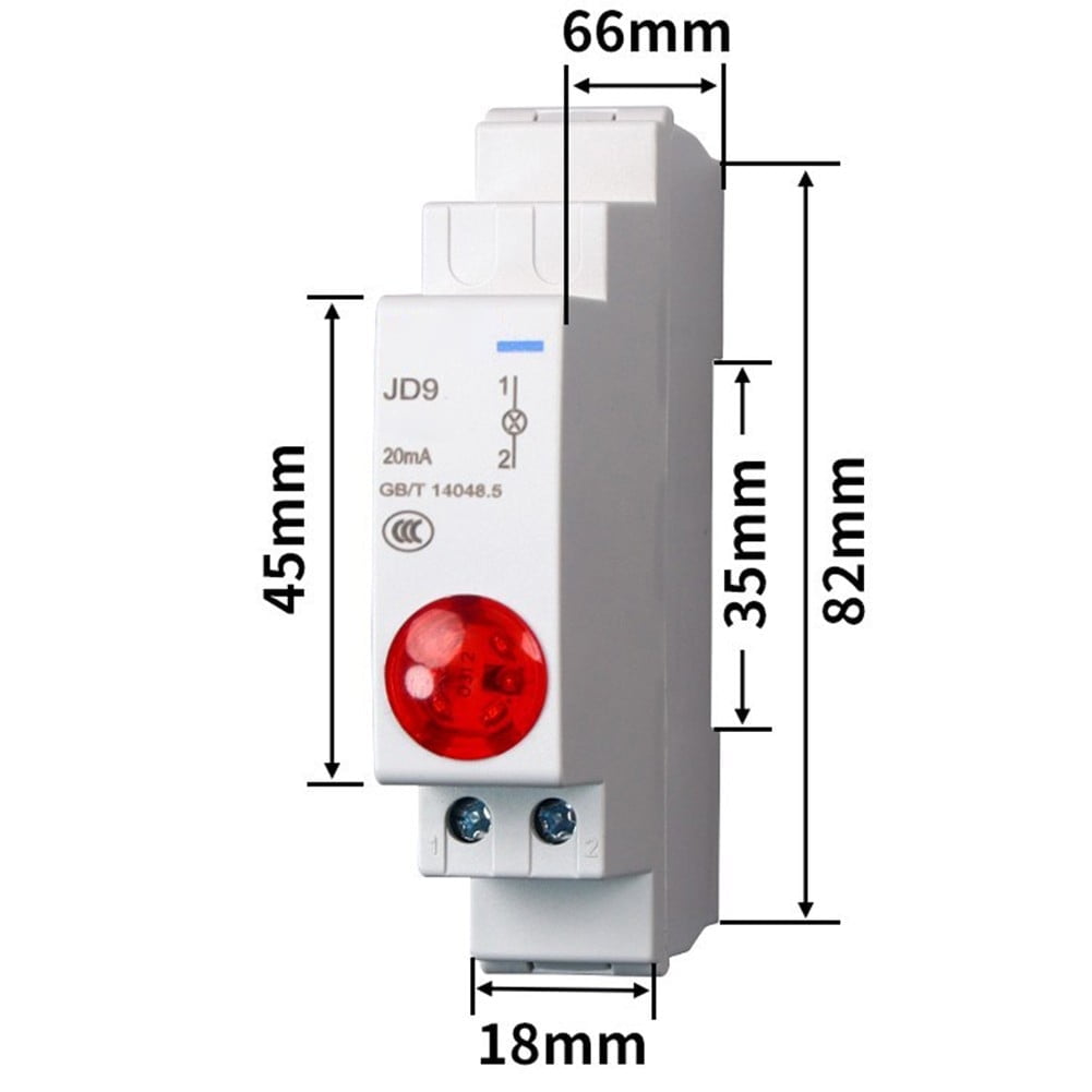 Din Rail Mount LED Signal Lamp Series AC/DC 24V Indication Pilot Lights JD9 - Walmart.com