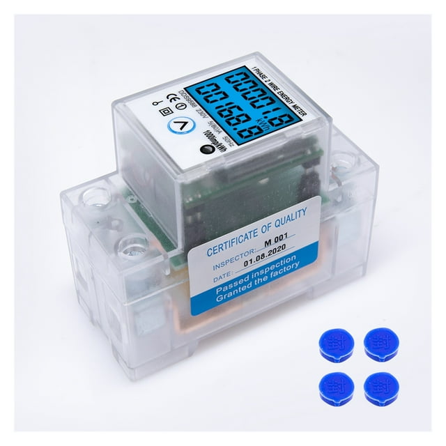 Din Rail Single Phase Digital Energy Meter Reset Zero AC KWh Voltage ...