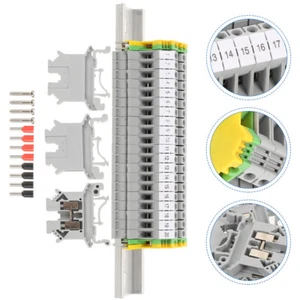 Din Screw Terminal Rail Connector Rail-Mounted Blocks Assembly Kit Pin ...