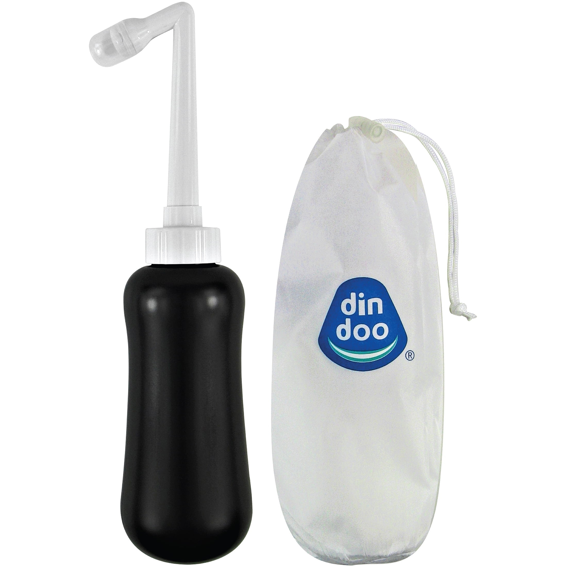 DinDoo Portable Bidet (Peri Bottle) – Solid Jet Black (Not Transparent ...