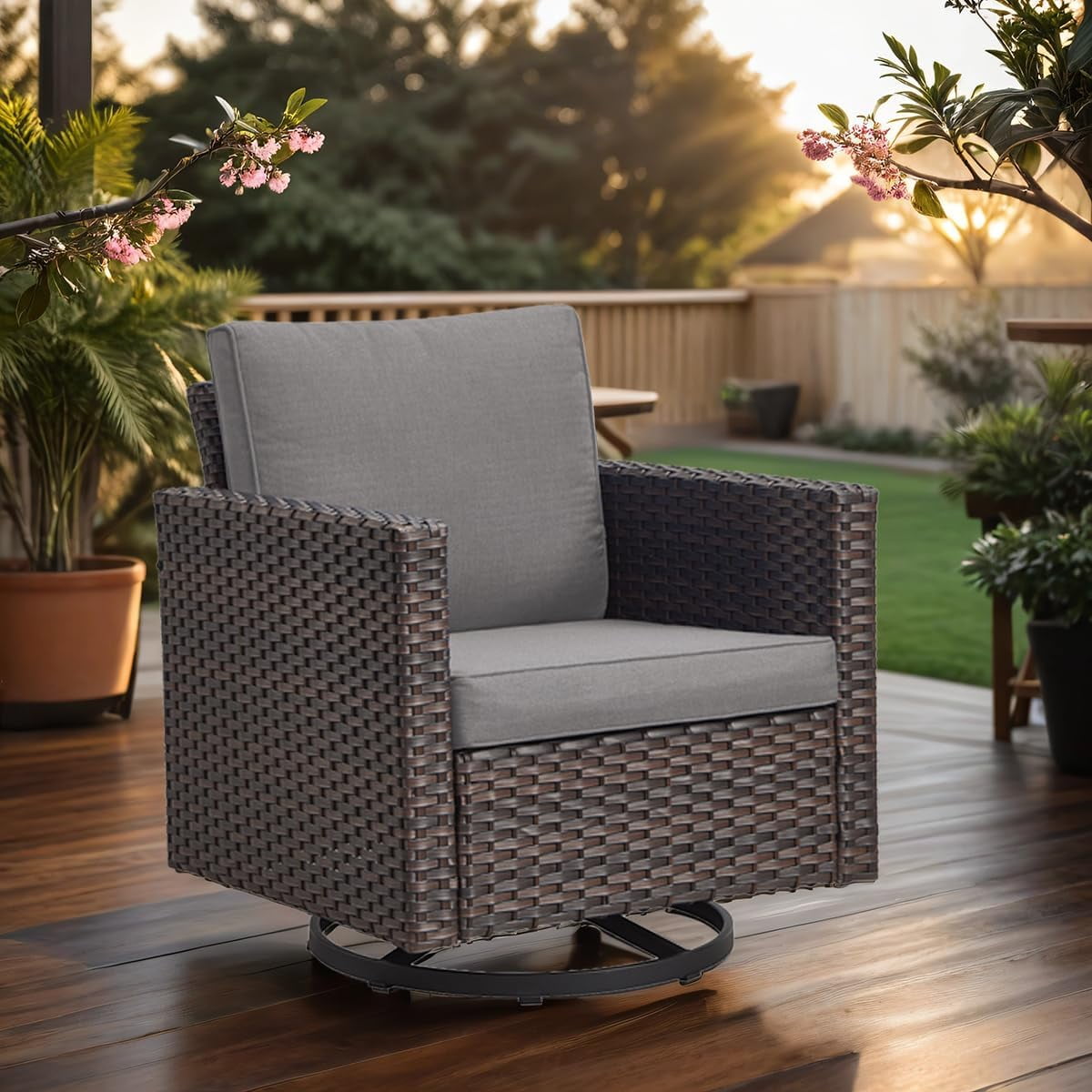Dina Swivel Rocker Patio Chairs：One Piece Patio Swivel Rocker Chairs ...