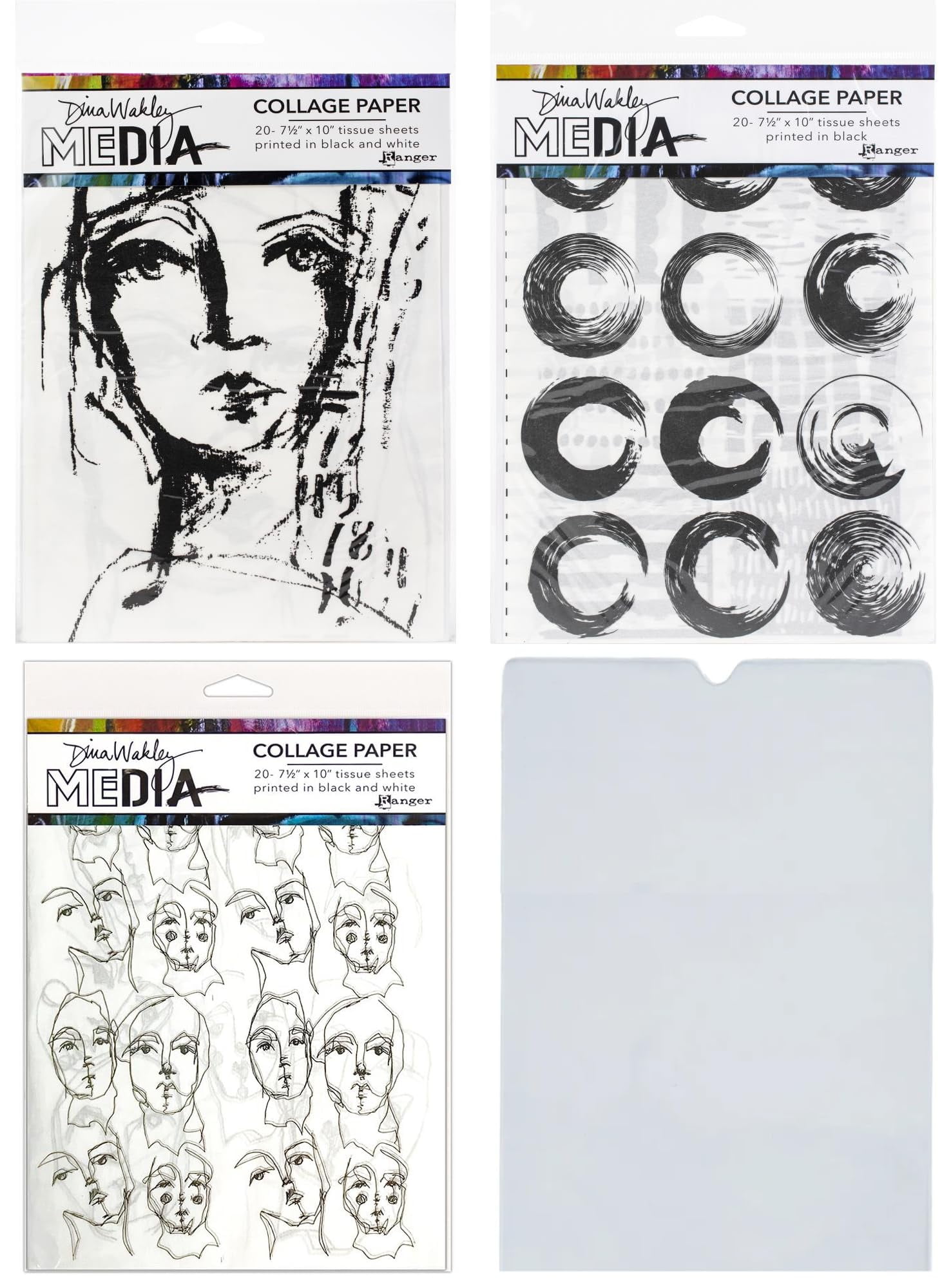 Dina Wakley Collage Tissue YPF5 Paper Bundle - Faces, Elements & Church ...