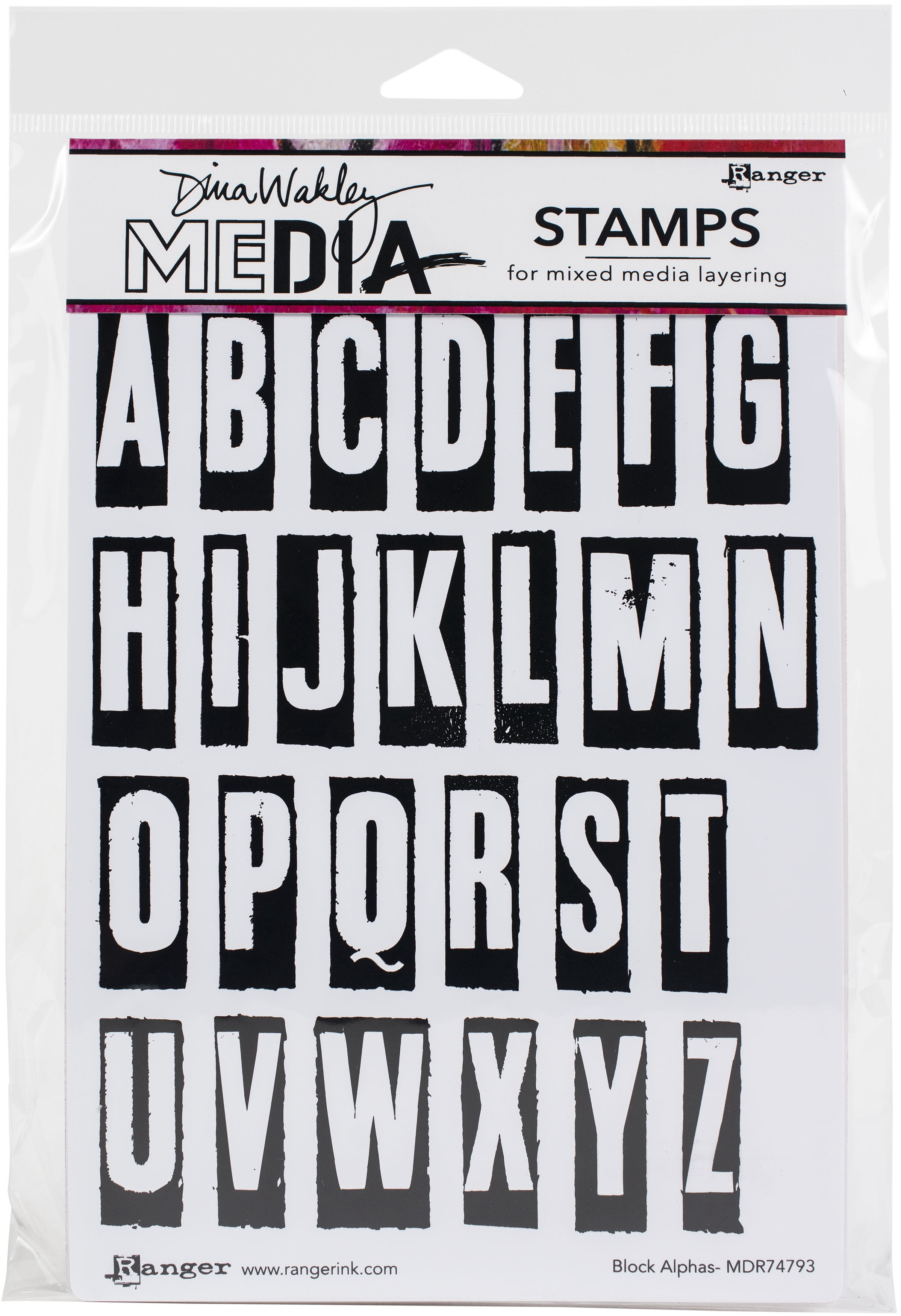 Dina Wakley Media Cling Stamps 6"X9"-Block Alphas - Walmart.com