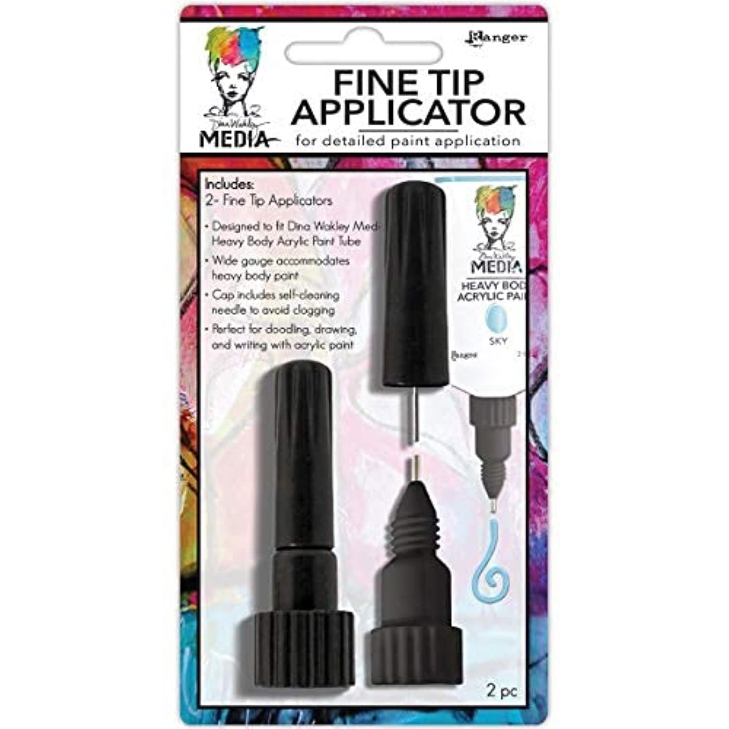 Dina Wakley Media Fine Tip Applicators 2/Pkg- Fabric - Walmart.com