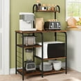 Dinaza Kitchen Bakers Rack & Microwave Stand, Wine Furniture Wooden Organizer Shelf with Storage ...