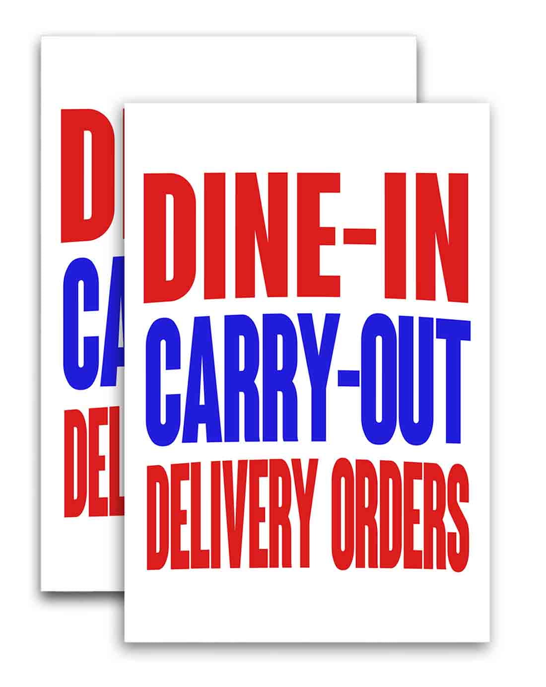 Dine-In Carry-Out Delivery Orders (24" X 36") Vinyl Decal Only (Pack of ...
