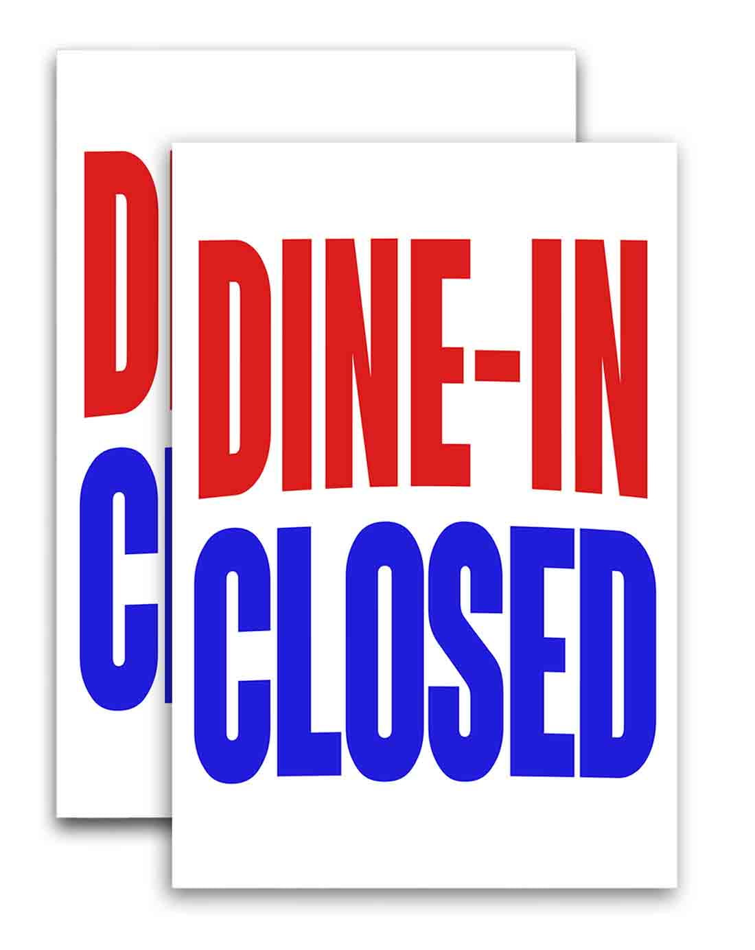 Dine-In Closed (24" X 36") Vinyl Decal Only (Pack of 2) |Sign|Sticker ...