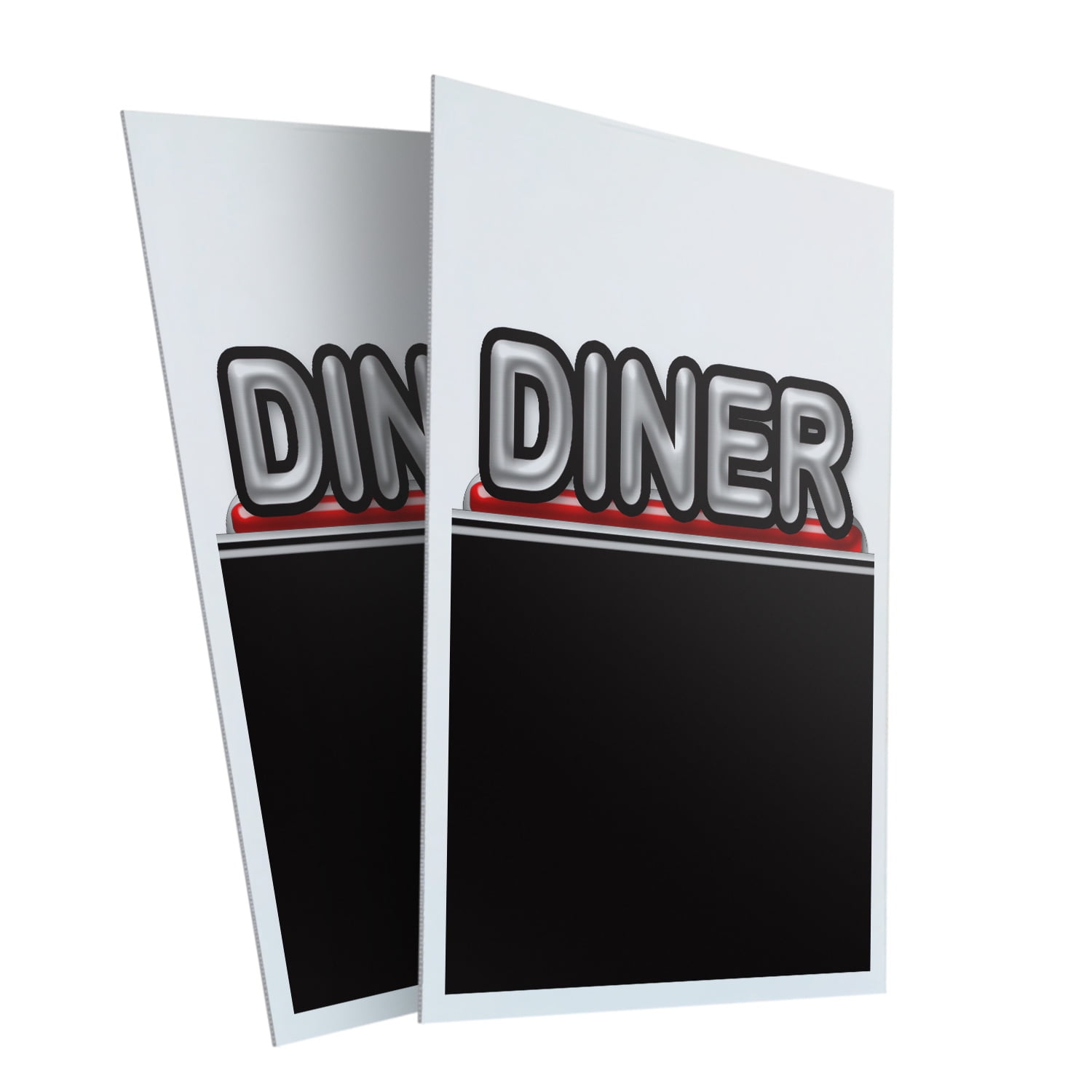 Diner (2-PACK) 24" x 36" Plastic Signs | Sign Insert 4mm Corrugated ...
