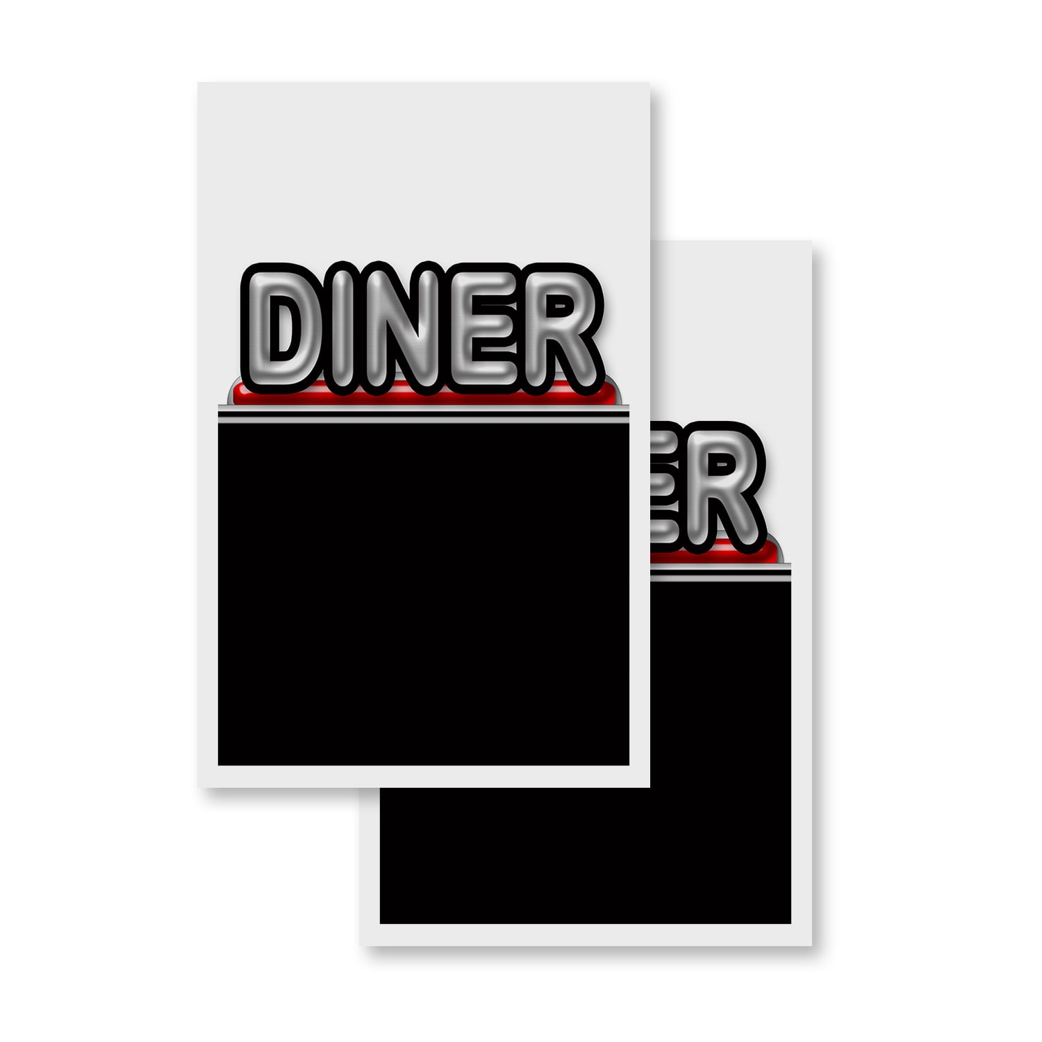 Diner (2-PACK) 24" x 36" Vinyl Decals | Sign Insert Peel & Stick Decals ...