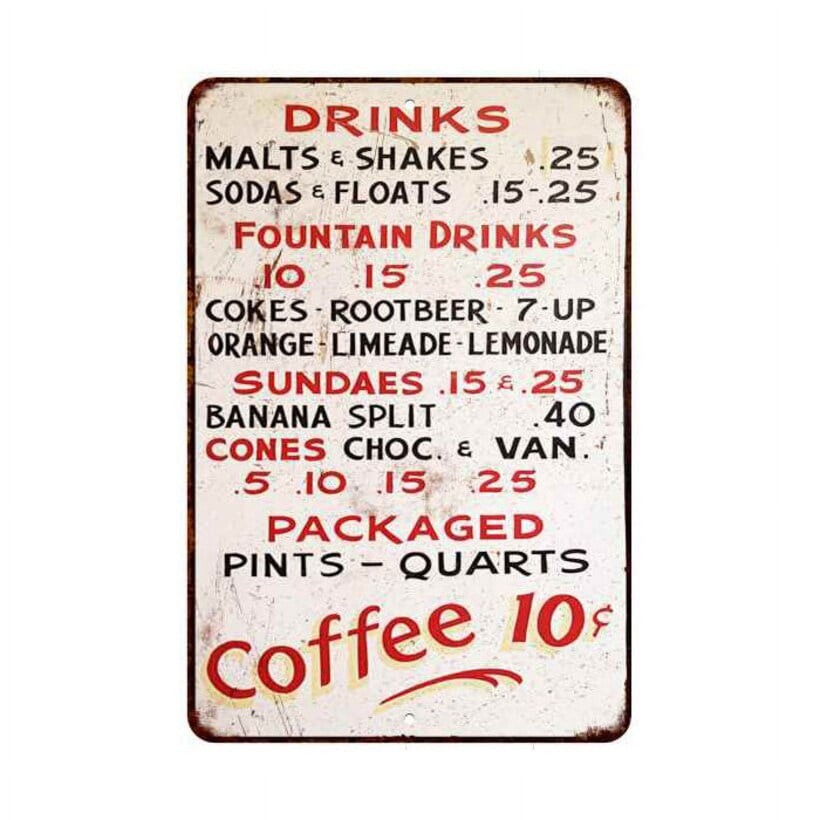 Diner Price List Sign, Coffee, 1940's Diner Menu Sign, Restaurant Decor ...