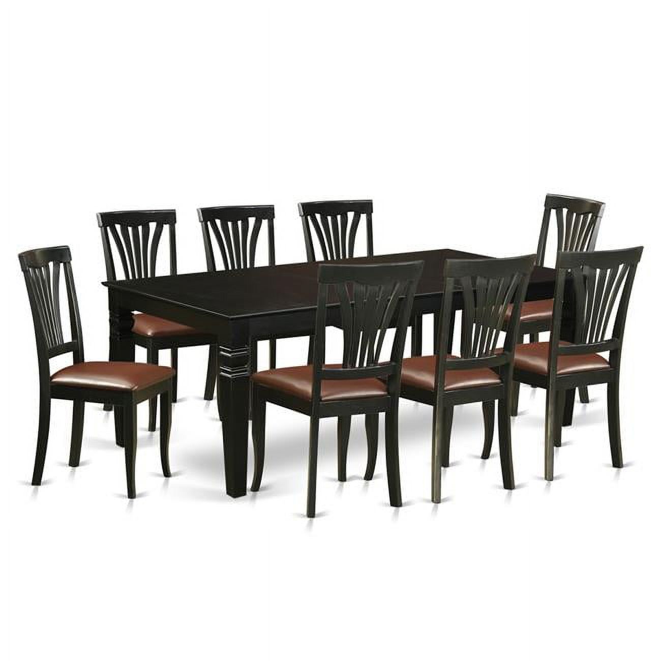Dinette Set with 1 Logan Kitchen Table & Eight Faux Leather Upholstery ...