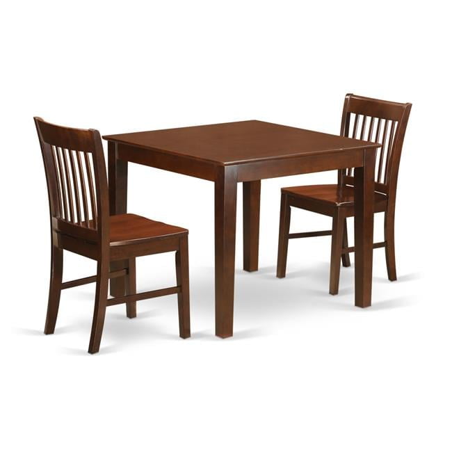 Dinette Set with One Oxford Dining Table & Two Chairs, Mahogany - 3 ...